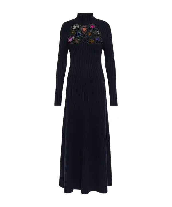 Gabriela Hearst Embellished Cashmere Dress