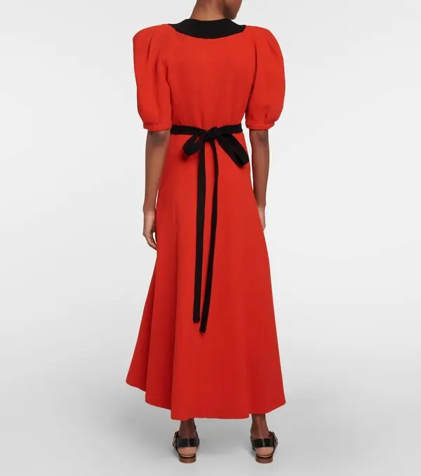Gabriela Hearst Luz Wool Crepe Midi Dress