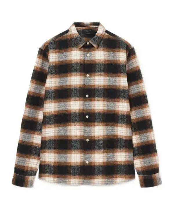 ALLSAINTS Mercy Plaid Shirt - Rusty Orange