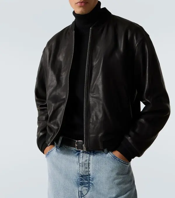 FRAME Zip-front Leather Jacket