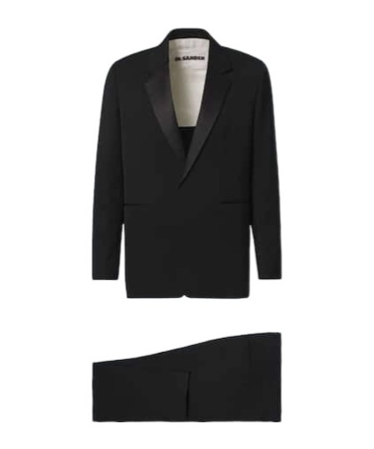 JIL SANDER Satin-trimmed Wool Blazer - Black