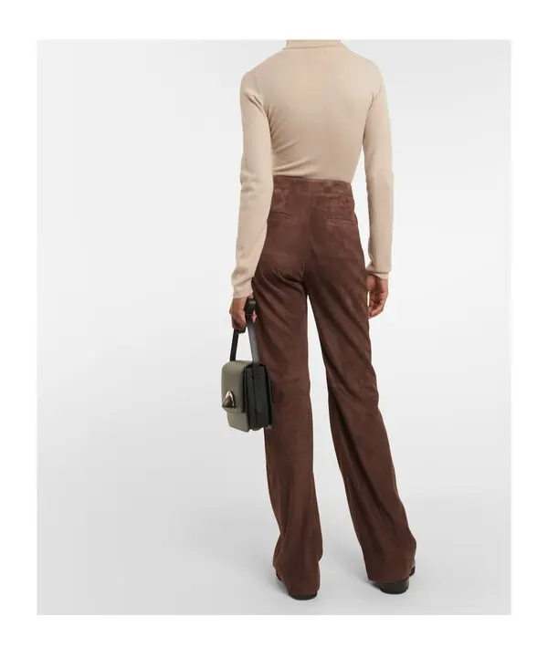 Gabriela Hearst High-waisted Suede Flared Trousers
