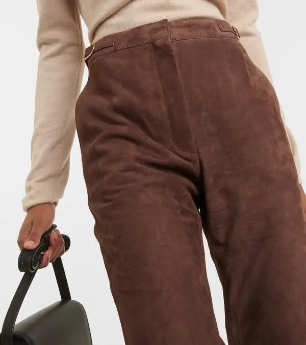 Gabriela Hearst High-waisted Suede Flared Trousers