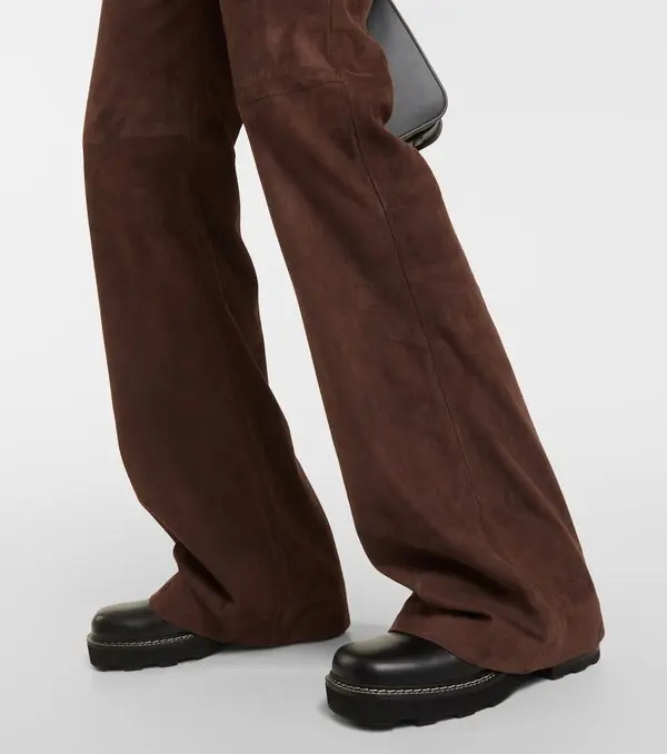 Gabriela Hearst High-waisted Suede Flared Trousers