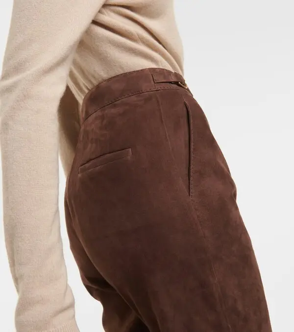 Gabriela Hearst High-waisted Suede Flared Trousers