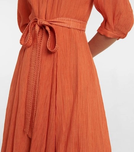 Gabriela Hearst Andy Pleated Cotton And Silk Shirt Midi Dress
