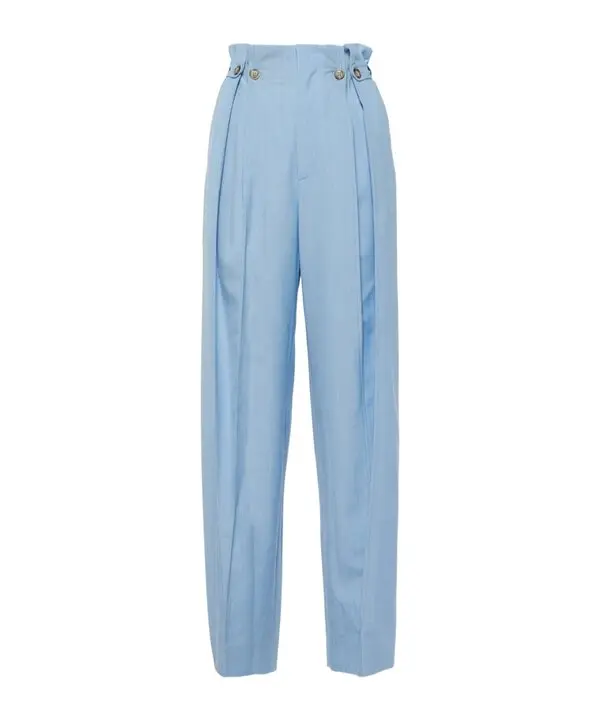 Victoria Beckham Pleated Tapered Trousers - Blue