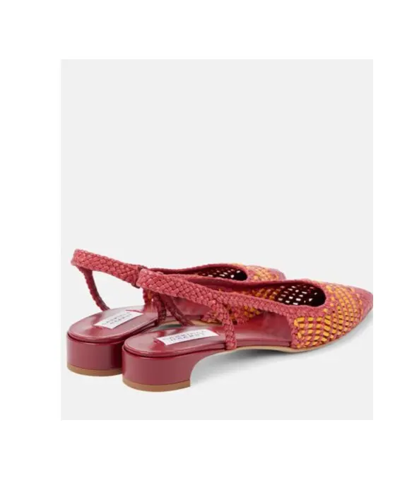 Gabriela Hearst Perro Woven Leather Slingback Flats