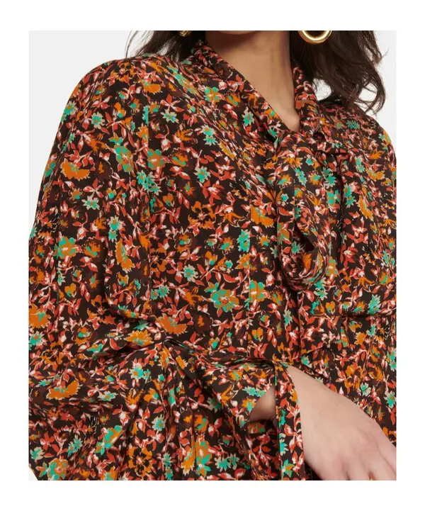 Victoria Beckham Floral Silk Midi Dress
