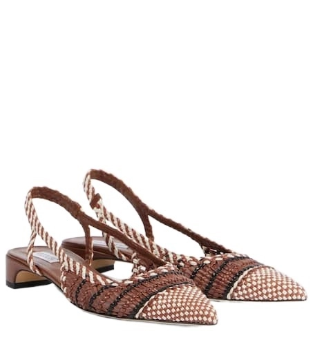 Gabriela Hearst Perro Braided Leather Slingback Pumps - Brown