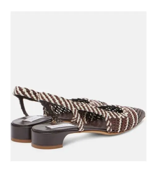 Gabriela Hearst Perro Braided Leather Slingback Pumps - Brown