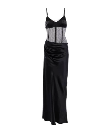 SIR. Dunya Draped Silk Satin Gown - Black