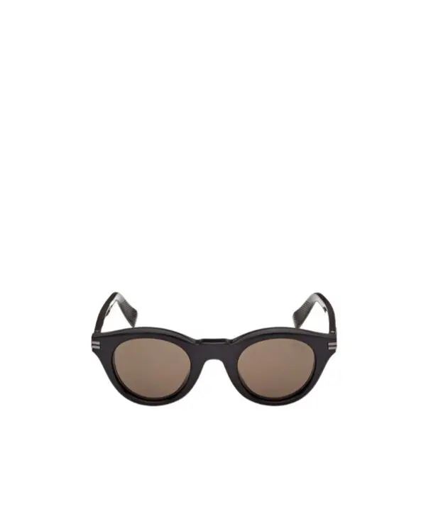 Zegna Geometric Frame Sunglasses - Black