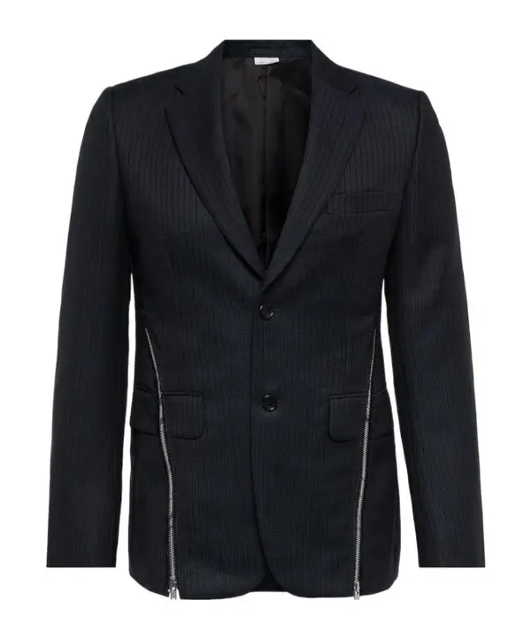 Comme Des Garçons Zipper-decorated Suit Jacket - Black