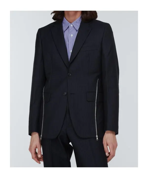 Comme Des Garçons Zipper-decorated Suit Jacket
