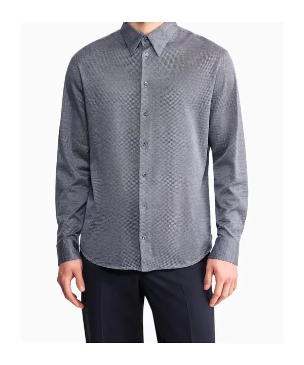 Giorgio Armani Geometric-print Long-sleeve Shirt