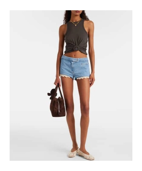 Magda Butrym Knotted Cotton And Silk Tank Top - Grey
