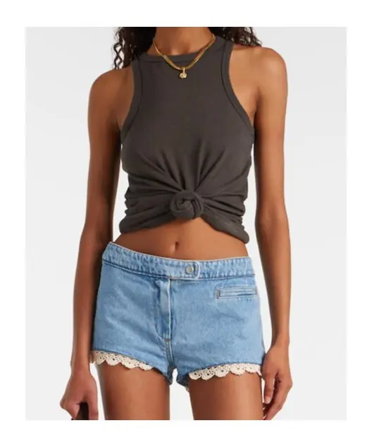 Magda Butrym Knotted Cotton And Silk Tank Top - Grey