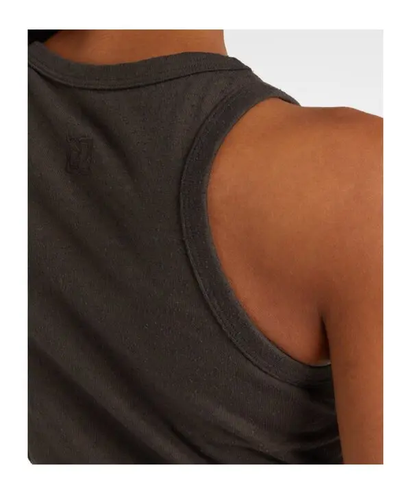 Magda Butrym Knotted Cotton And Silk Tank Top - Grey