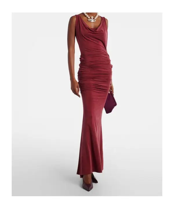 VIVIENNE WESTWOOD Draped Jersey Maxi Dress - Red