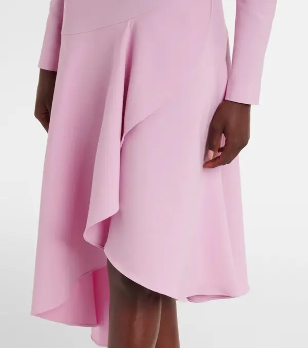 Oscar De La Renta Asymmetric Wool-blend Cocktail Dress