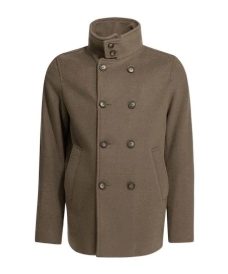 Herno Double-breasted Short Coat - Brown
