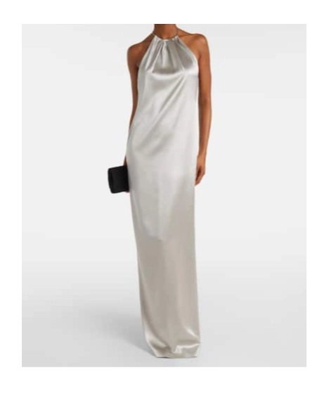 Ralph Lauren Corra Halterneck Satin Gown