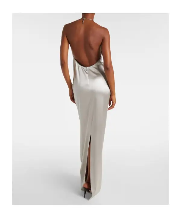 Ralph Lauren Corra Halterneck Satin Gown