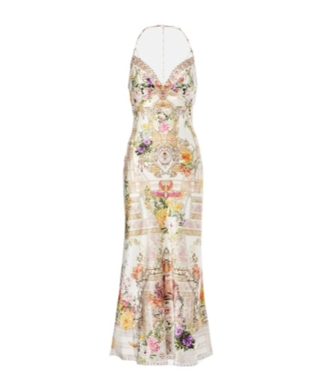 Camilla Chain-detail Silk Maxi Dress - Nude