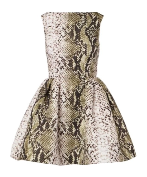 Oscar De La Renta Snake-print Faille Minidress