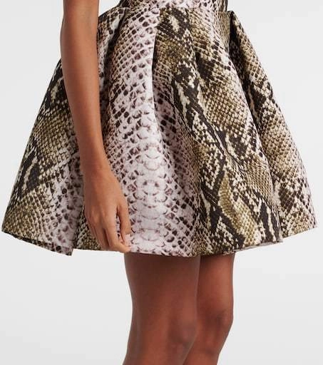 Oscar De La Renta Snake-print Faille Minidress