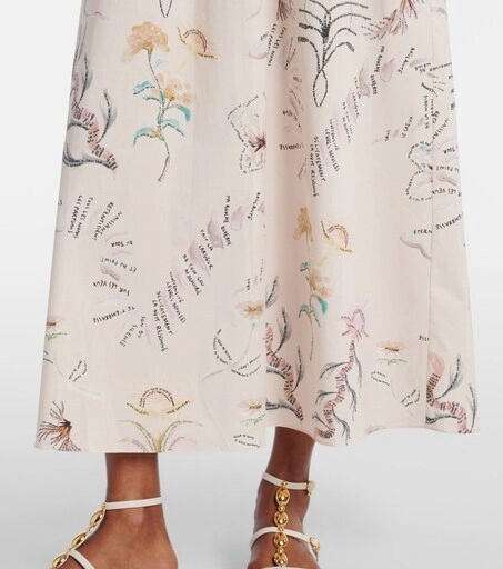 Altuzarra Printed Cotton-blend V-neck Midi Dress - White