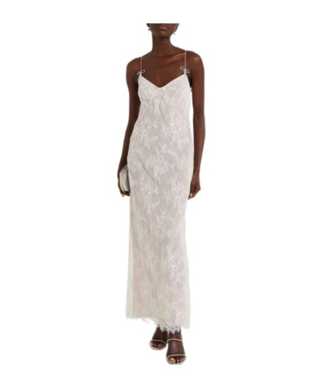 Blumarine Embellished Lace Maxi Dress