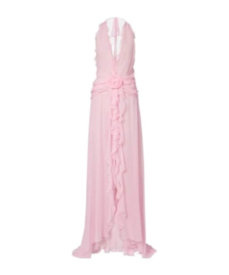 Blumarine Lightweight Silk Maxi Dress - Pink