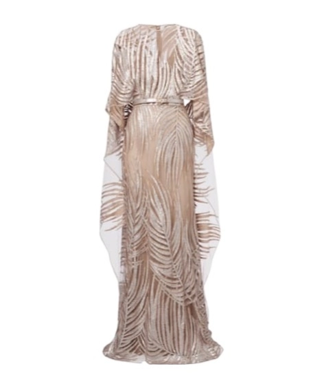 Elie Saab Embroidered Sheer Tulle Gown - Nude