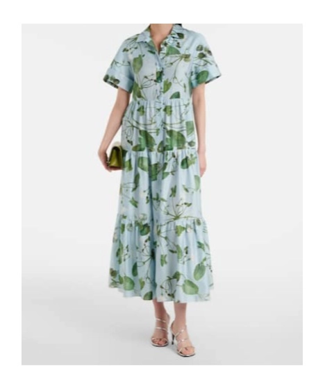 Erdem Tiered Floral Cotton Midi Dress