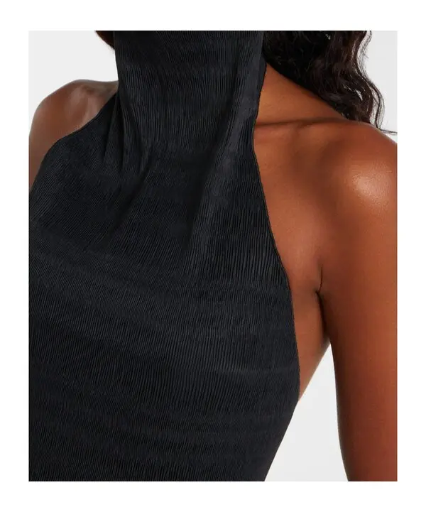 Magda Butrym Sleeveless Shirred Turtleneck Top