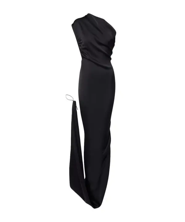 VIVIENNE WESTWOOD Andreas Draped One-shoulder Satin Gown - Black