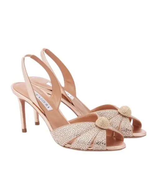 AQUAZZURA Floral Decorated Leather Sandals