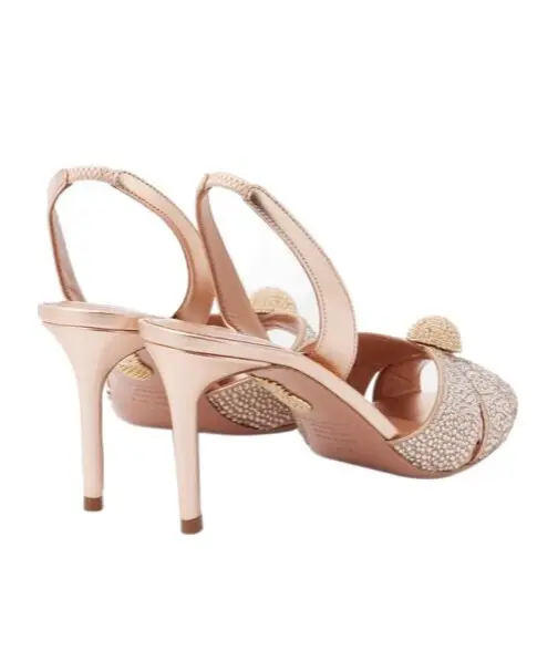 AQUAZZURA Floral Decorated Leather Sandals