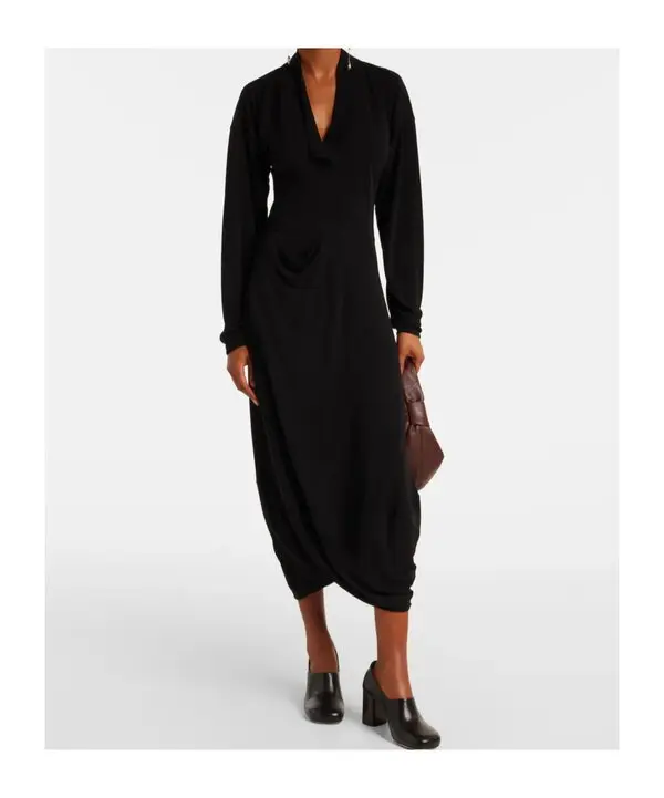 LEMAIRE Draped Crepe Jersey Maxi Dress