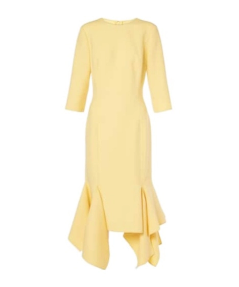 Oscar De La Renta Wool-blend Midi Dress - Yellow