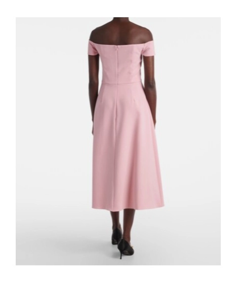 Carolina Herrera Embellished Off-shoulder Midi Dress