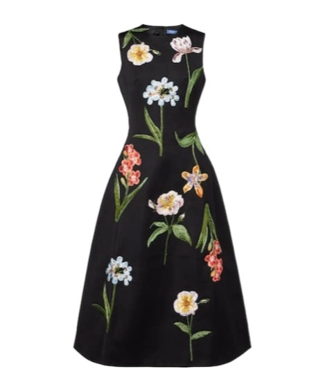 LEO Lin Cleo Floral Midi Dress - Black
