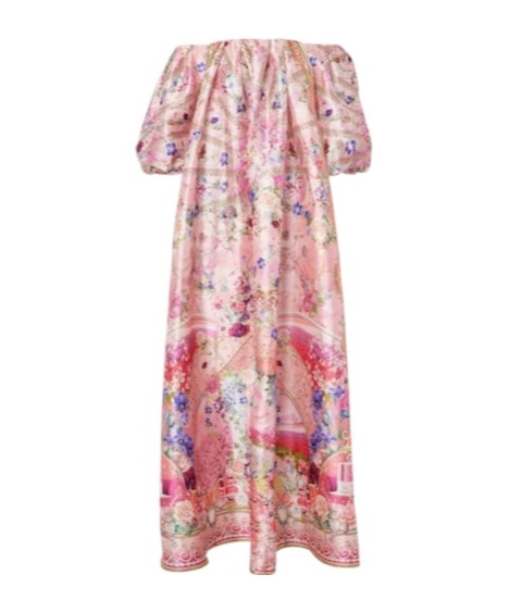 Camilla Embellished Floral Print Off-shoulder Maxi Dress