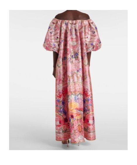 Camilla Embellished Floral Print Off-shoulder Maxi Dress