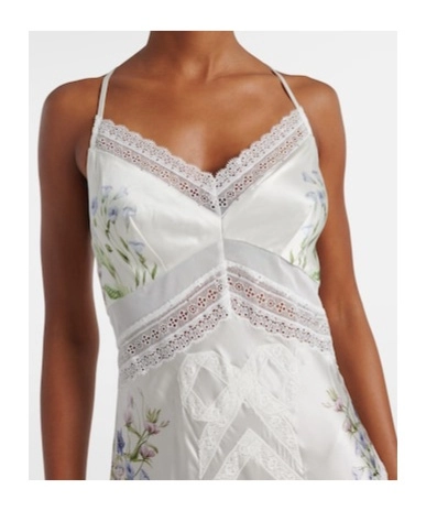 Camilla Floral Silk Satin Slip Maxi Dress With Lace Trims