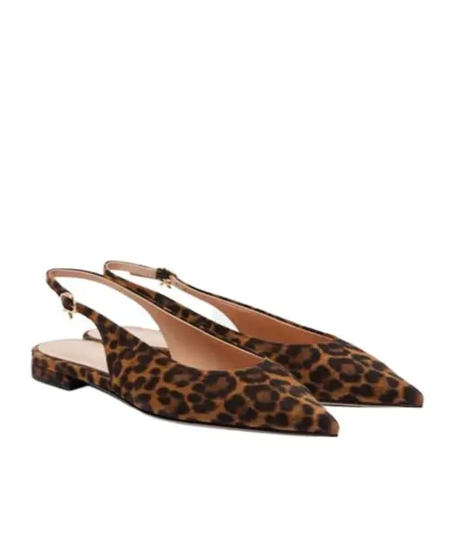 GIANVITO ROSSI Handmade Leopard Print Flats