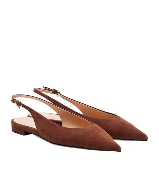 GIANVITO ROSSI Robbie 05 Slingback Flats - Brown