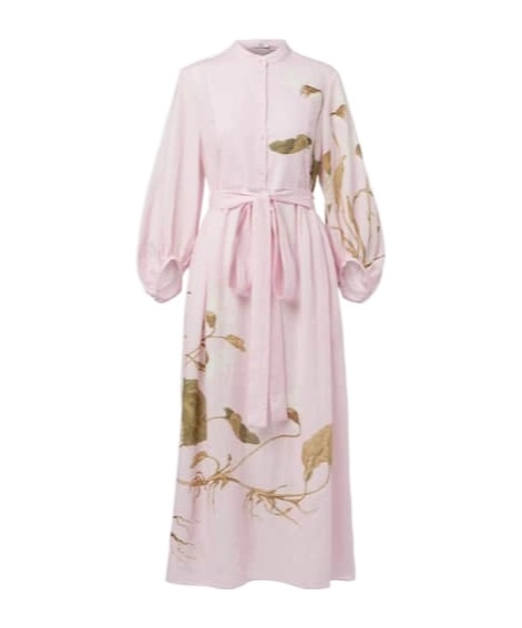 Erdem Printed Linen Midi Dress